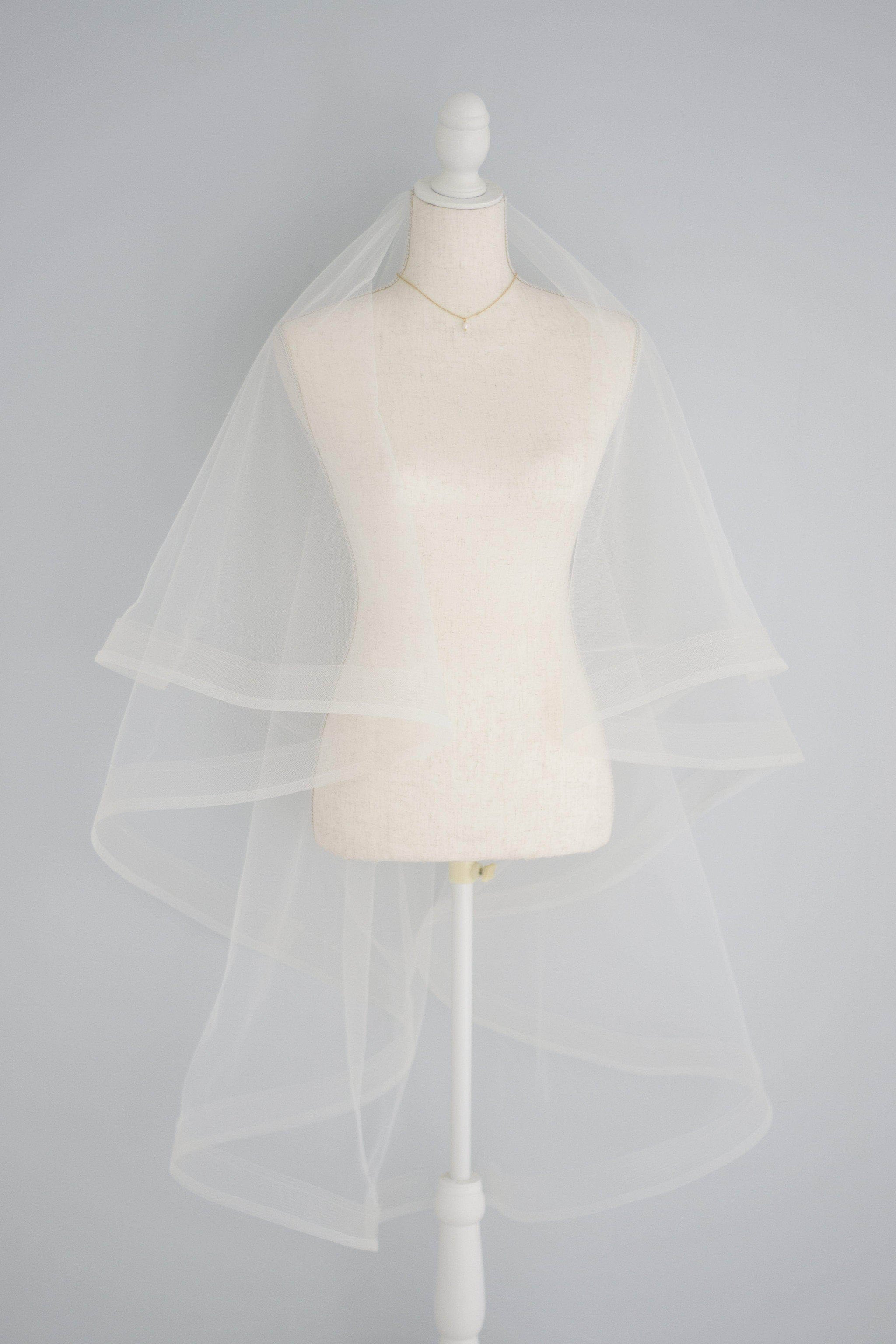 Horsehair two tier wedding veil - 'Atlas'