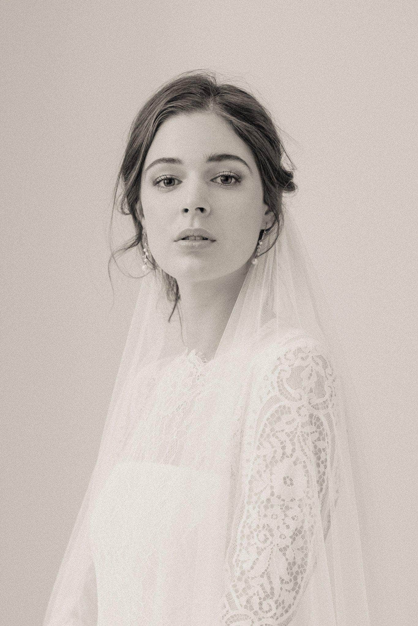 Two Tier Cut Edge Wedding Veil - Various Materials